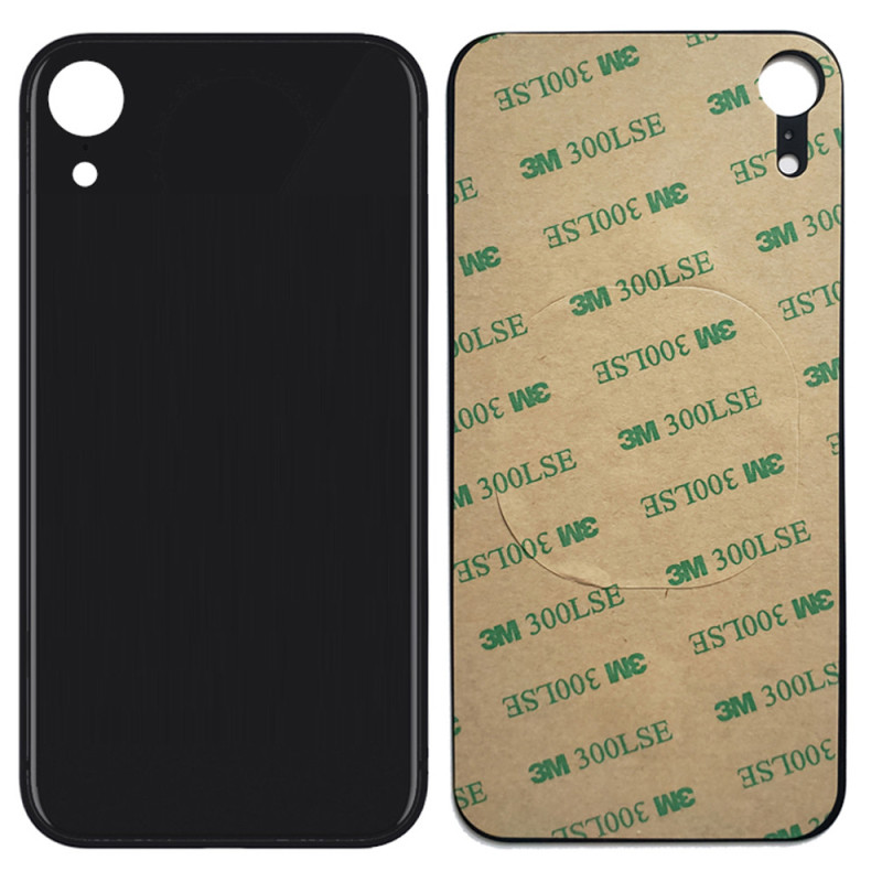 IPhone XR Compatible Back Glass Replacement (Big Camera Hole) (Black)